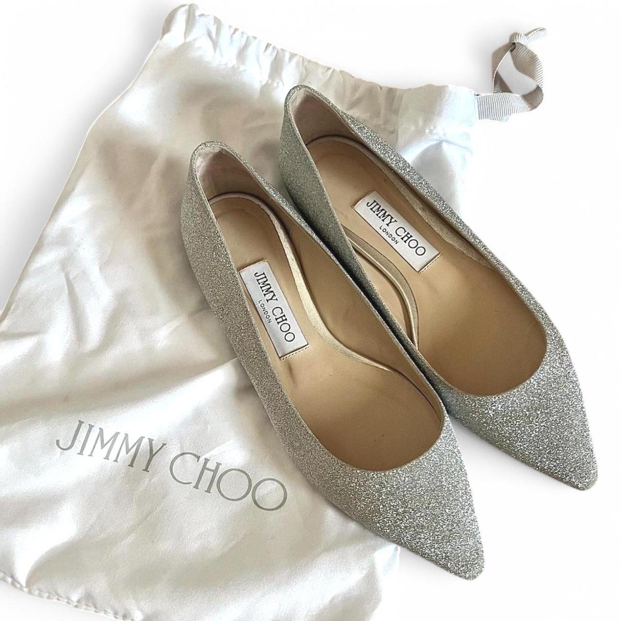 Jimmy Choo silver romy ballerina flats EU 36 1/2,... | Depop