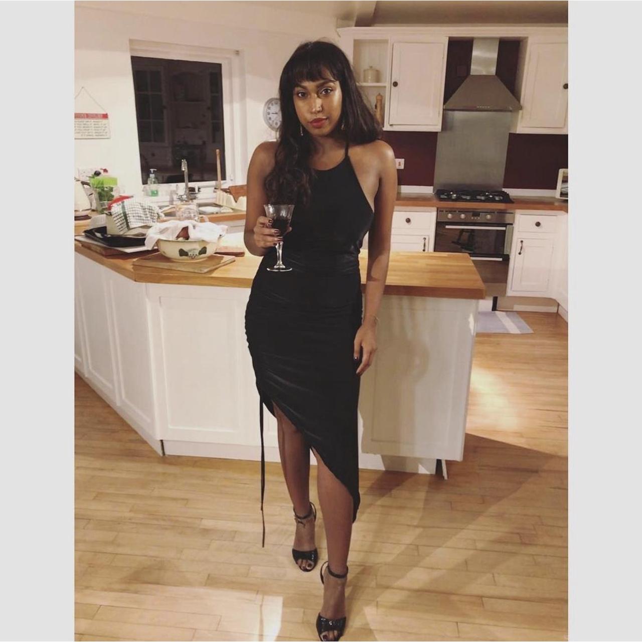 Missguided black dress Ruched on one side so super... - Depop