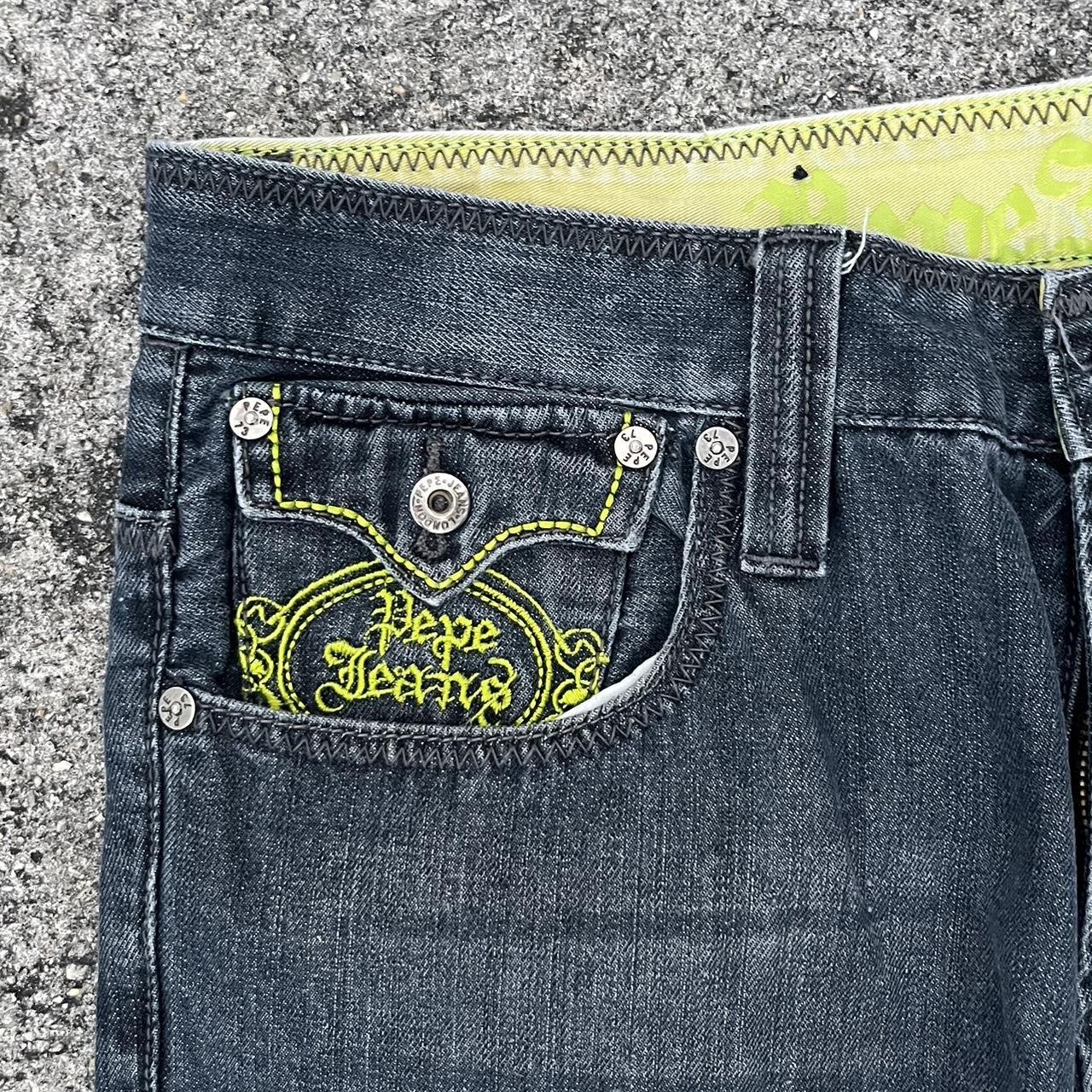 Y2K Pepe Jeans Embroidered Tribal Jnco Style Baggy... - Depop