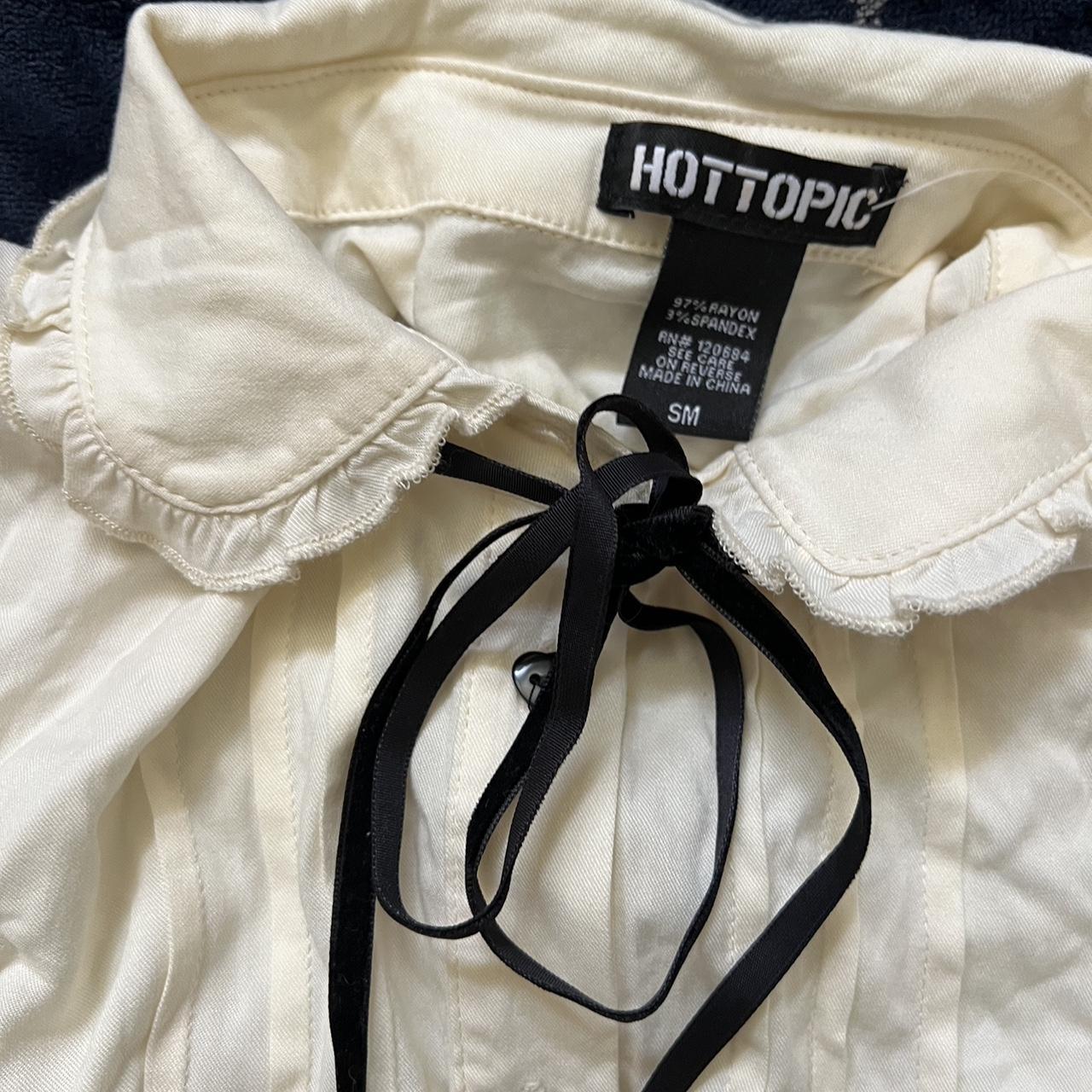 Hot topic button up blouse! Has super cute heart... | Depop