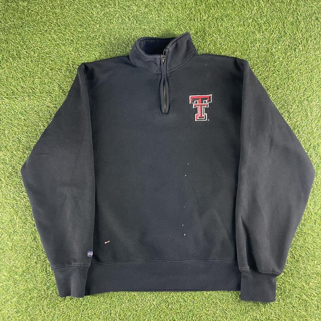 Early 00’s Jansports Texas Tech Quarter Zip Sweater... - Depop