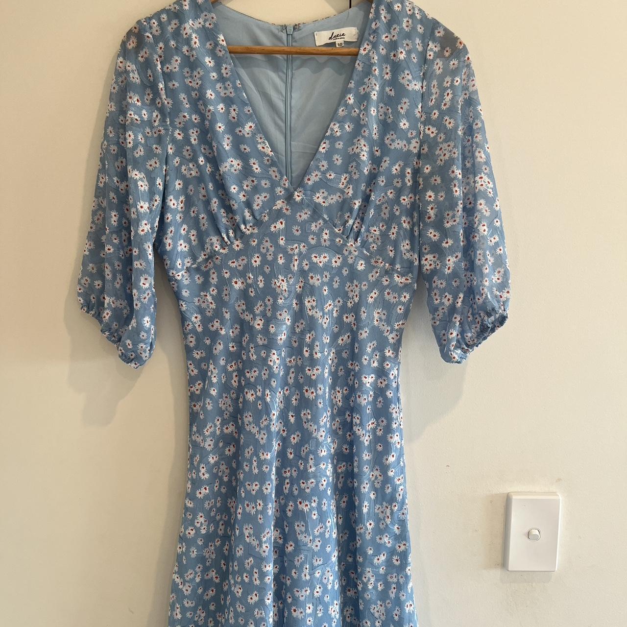 Dazie Blue Floral dress. Purchased second hand... - Depop