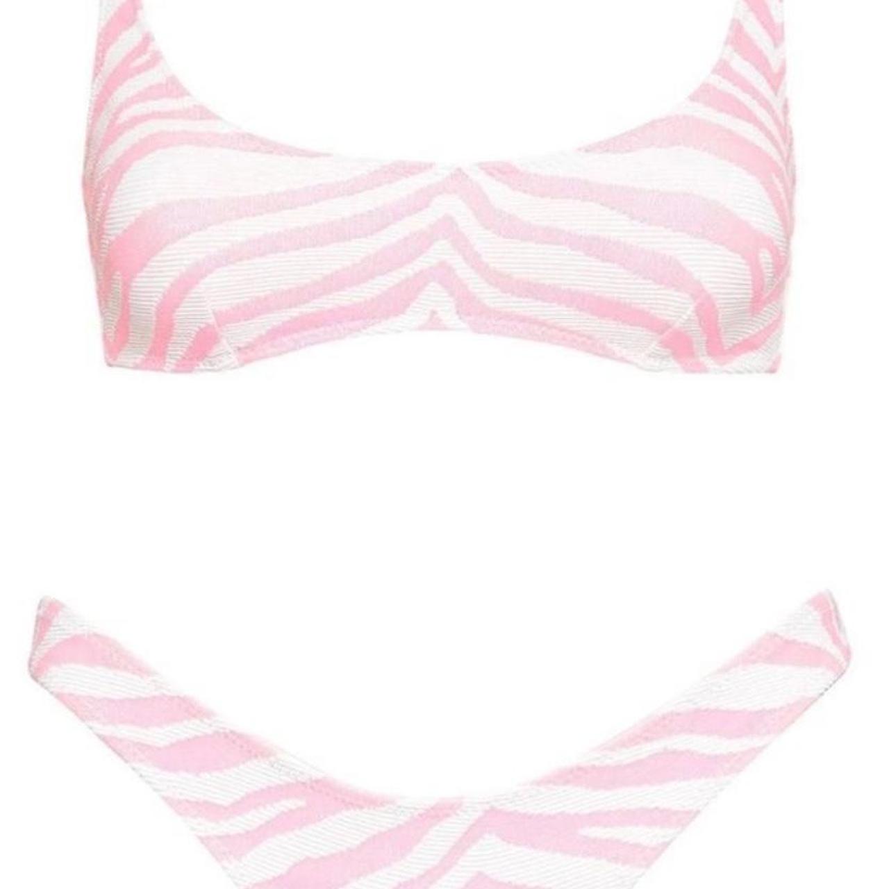 Mica - zebra punch triangl swim suit, pink zebra... | Depop