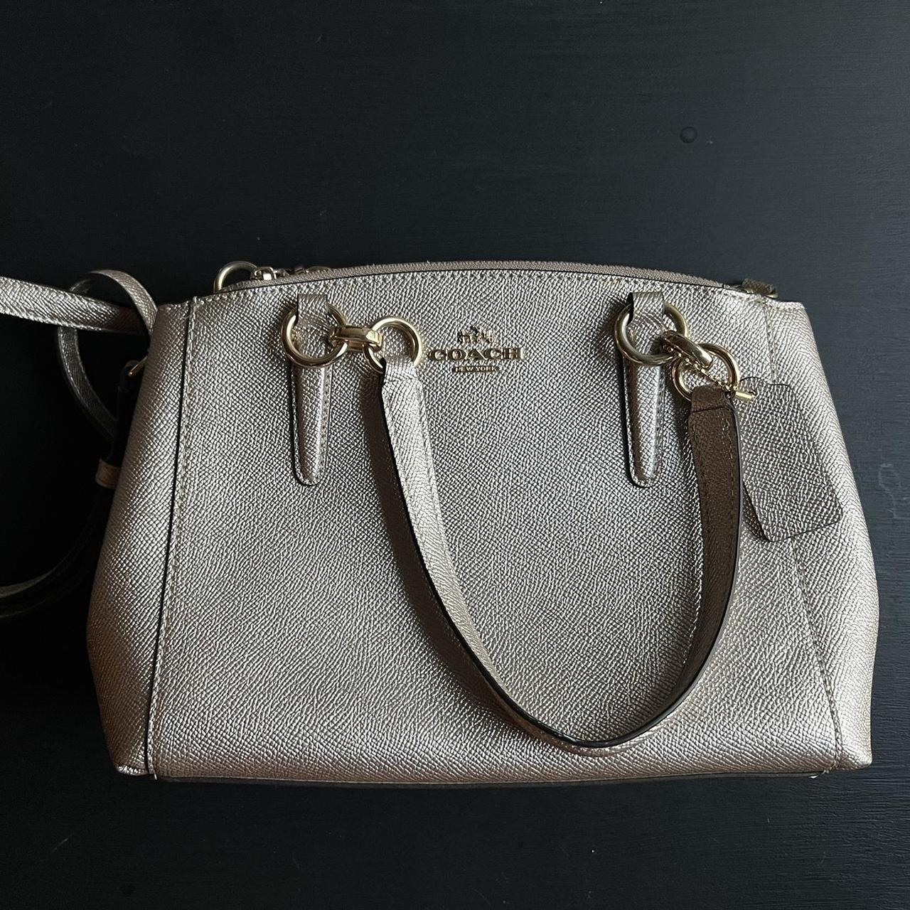 Rose gold Coach Shoulder bag with detachable strap | Depop