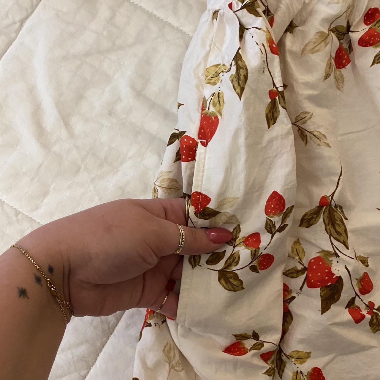 old navy strawberry puff-sleeve dress 🍓 (with... - Depop