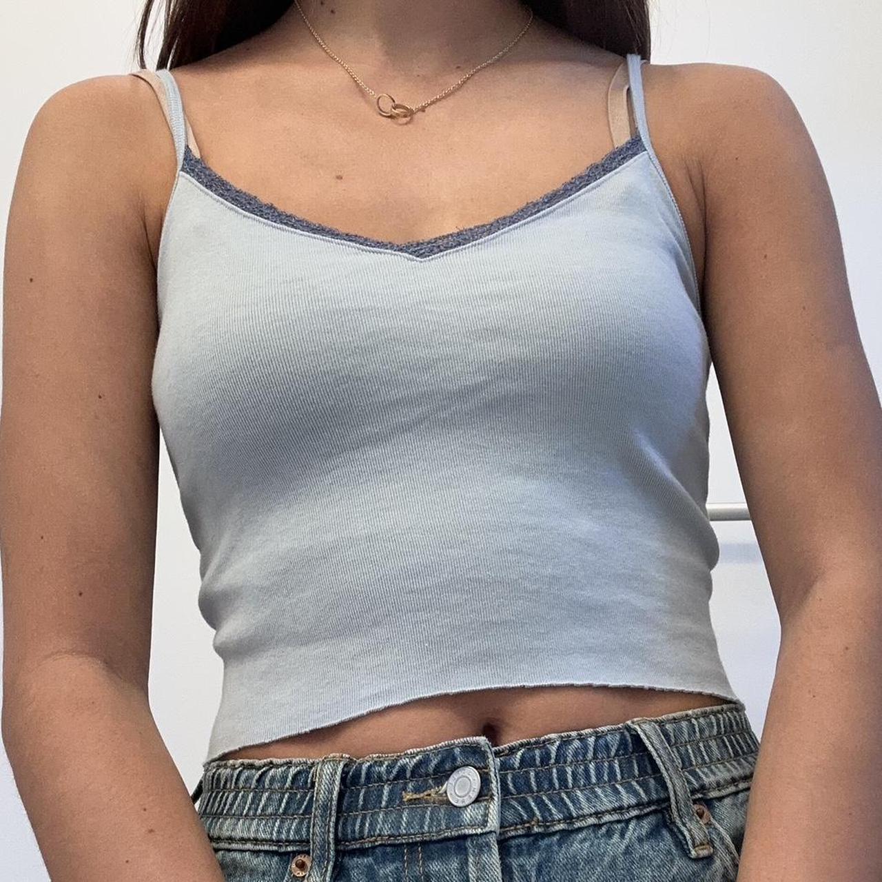 Brandy blue lace tank top! #brandy #lace #vintage - Depop