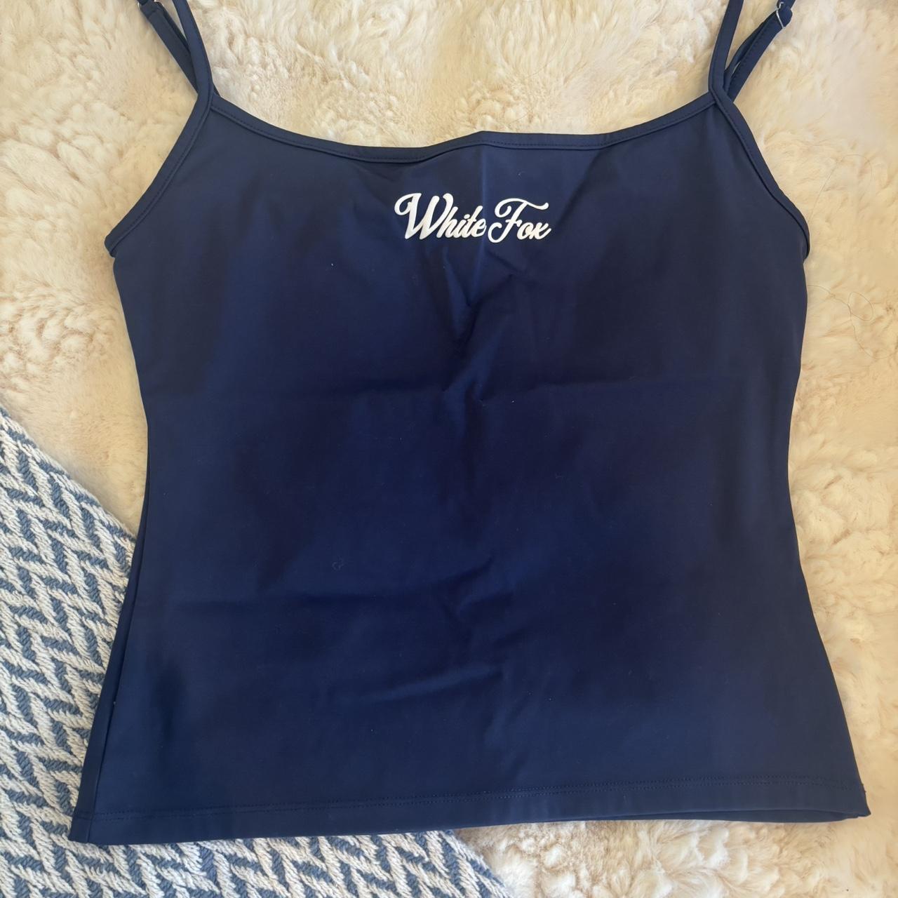 Navy blue White Fox tank top Size -Large | Depop