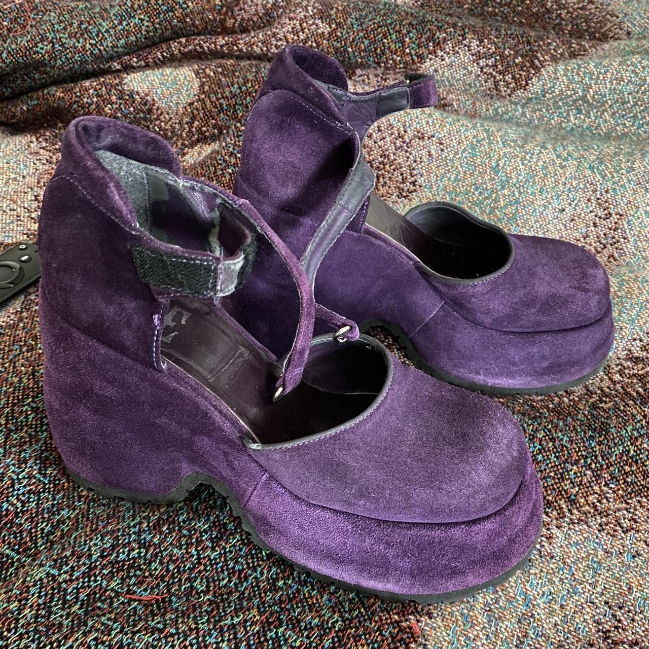Repop - One of a Kind Vintage Purple Suede Platform... | Depop