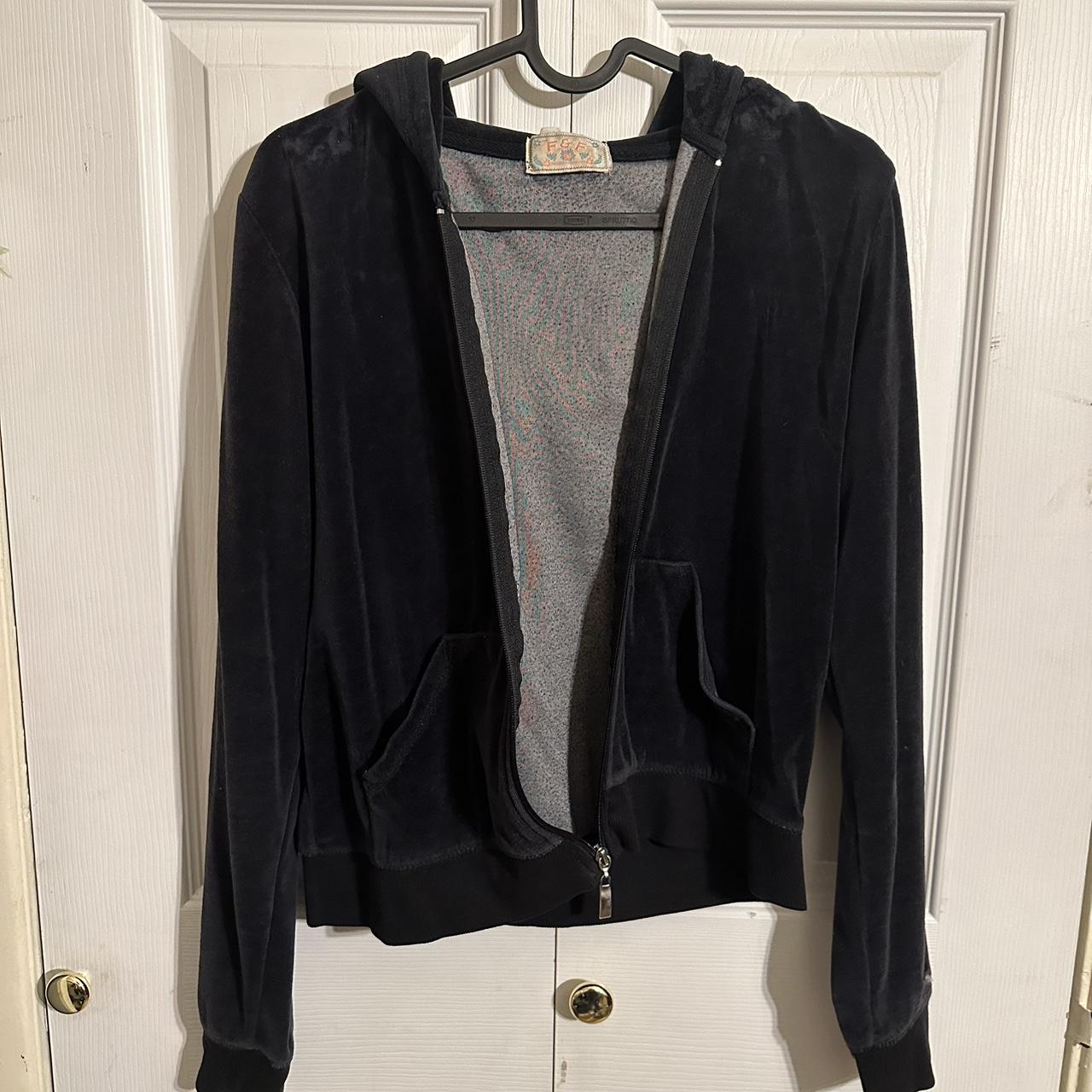 small cute black zip up jacket kindof like... - Depop