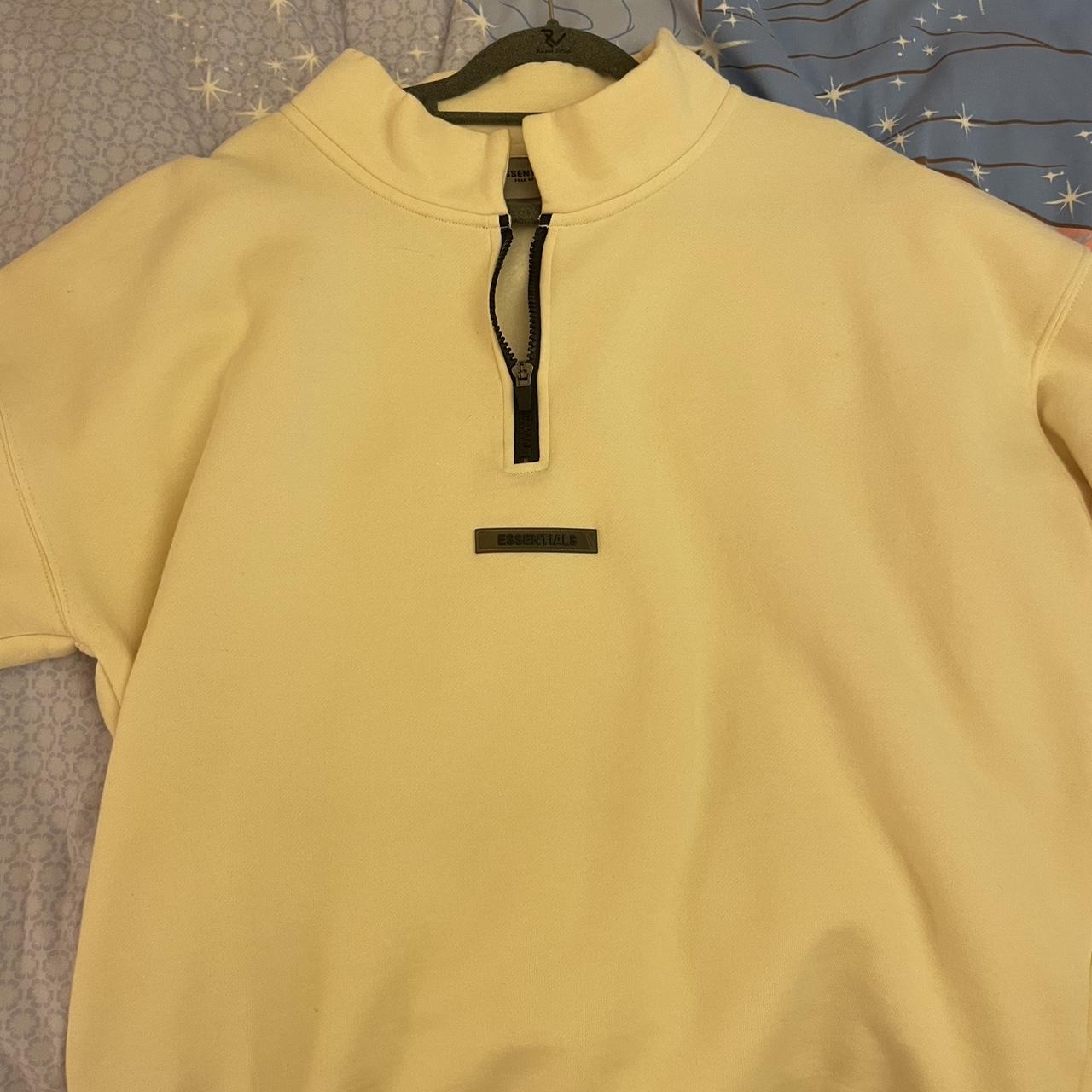essentials beige quarter zip size L new + clean need... - Depop
