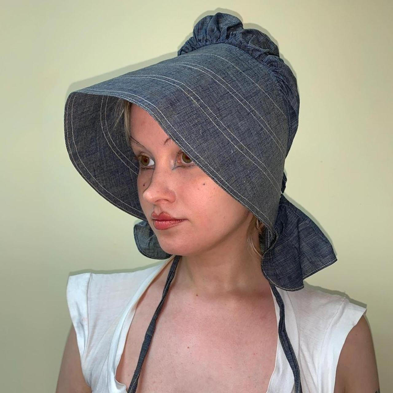 Either late 1800s or early 1900s denim bonnet from... - Depop