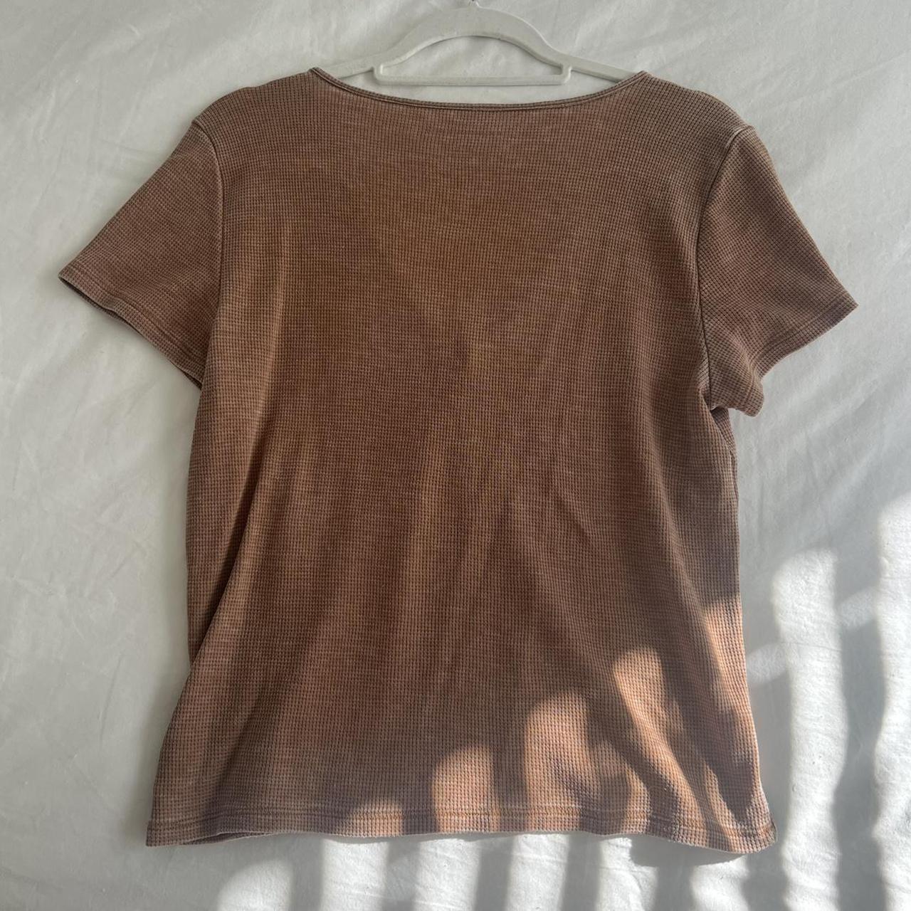 American Eagle Outfitters Women's Tan and Brown Shirt | Depop