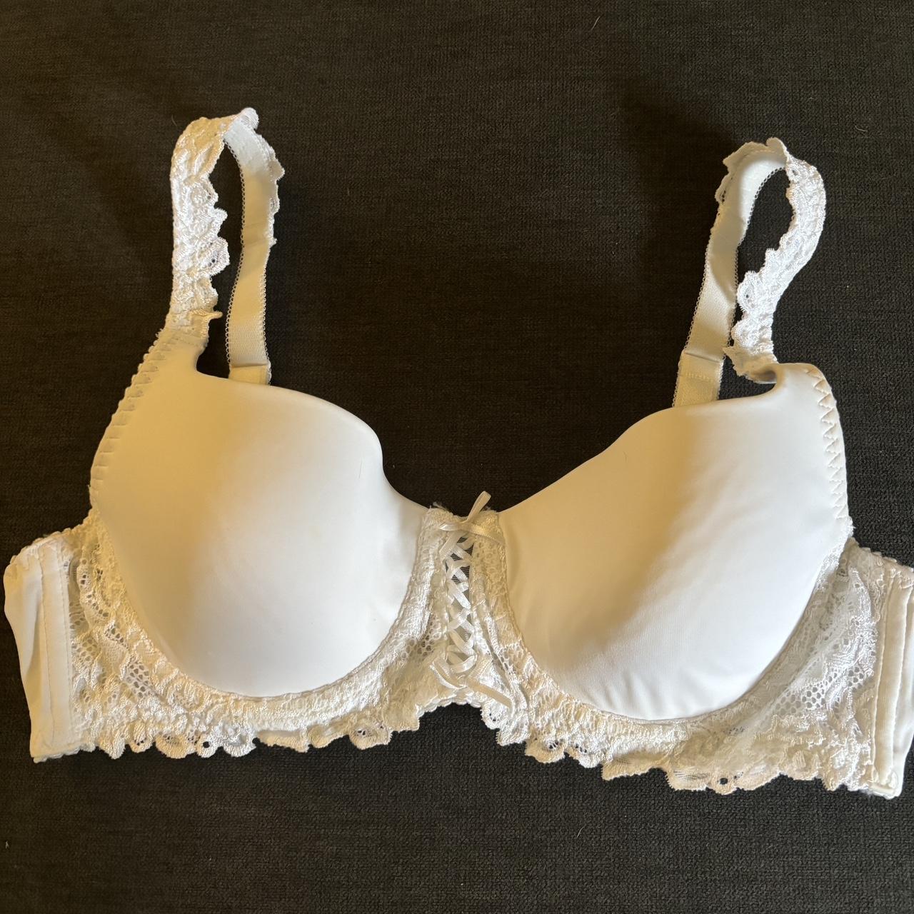 INTIMO white lace bra - Depop