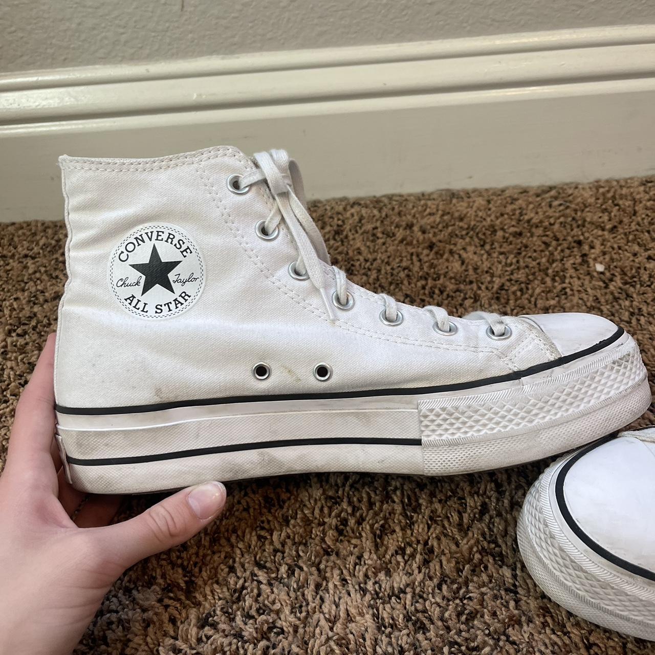 White platform converse ~ Women’s size 10 ~ A few... - Depop