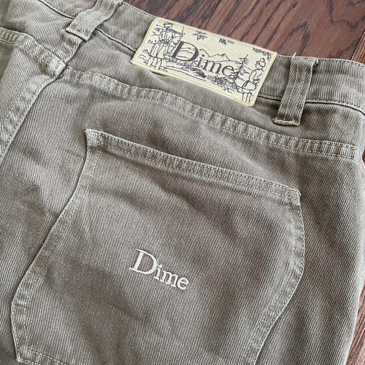GREY GREEN DIME SKATER PANTS SIZE LARGE... - Depop