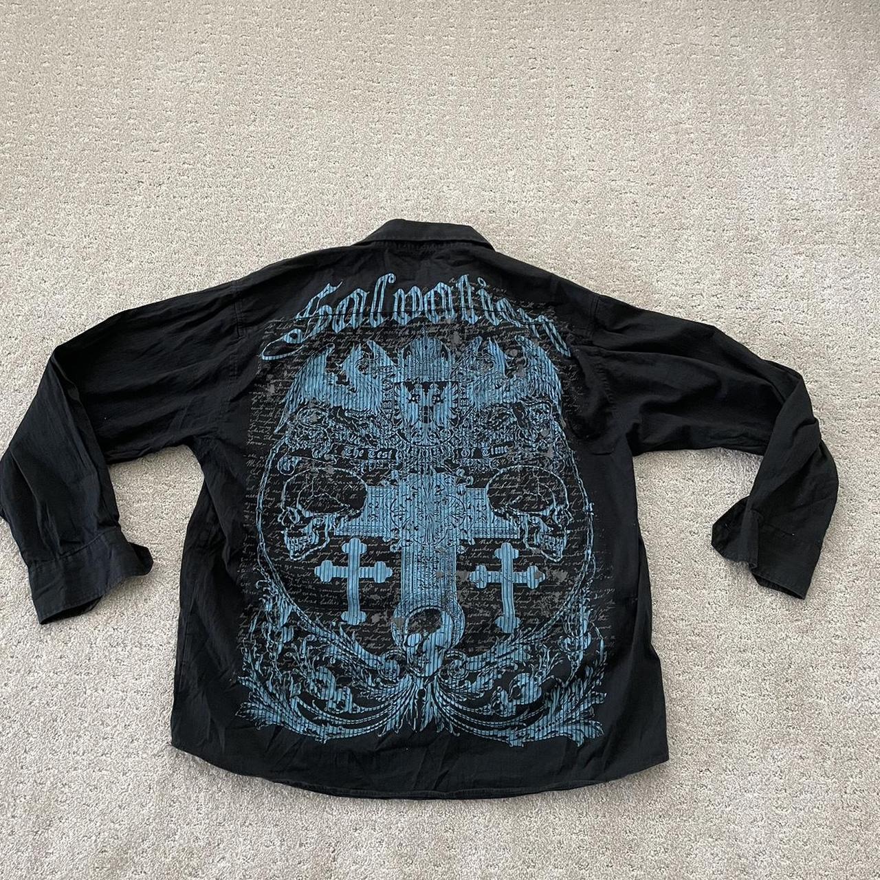AFFLICTION BUTTON UP SIZE XXL brand is eighty... - Depop