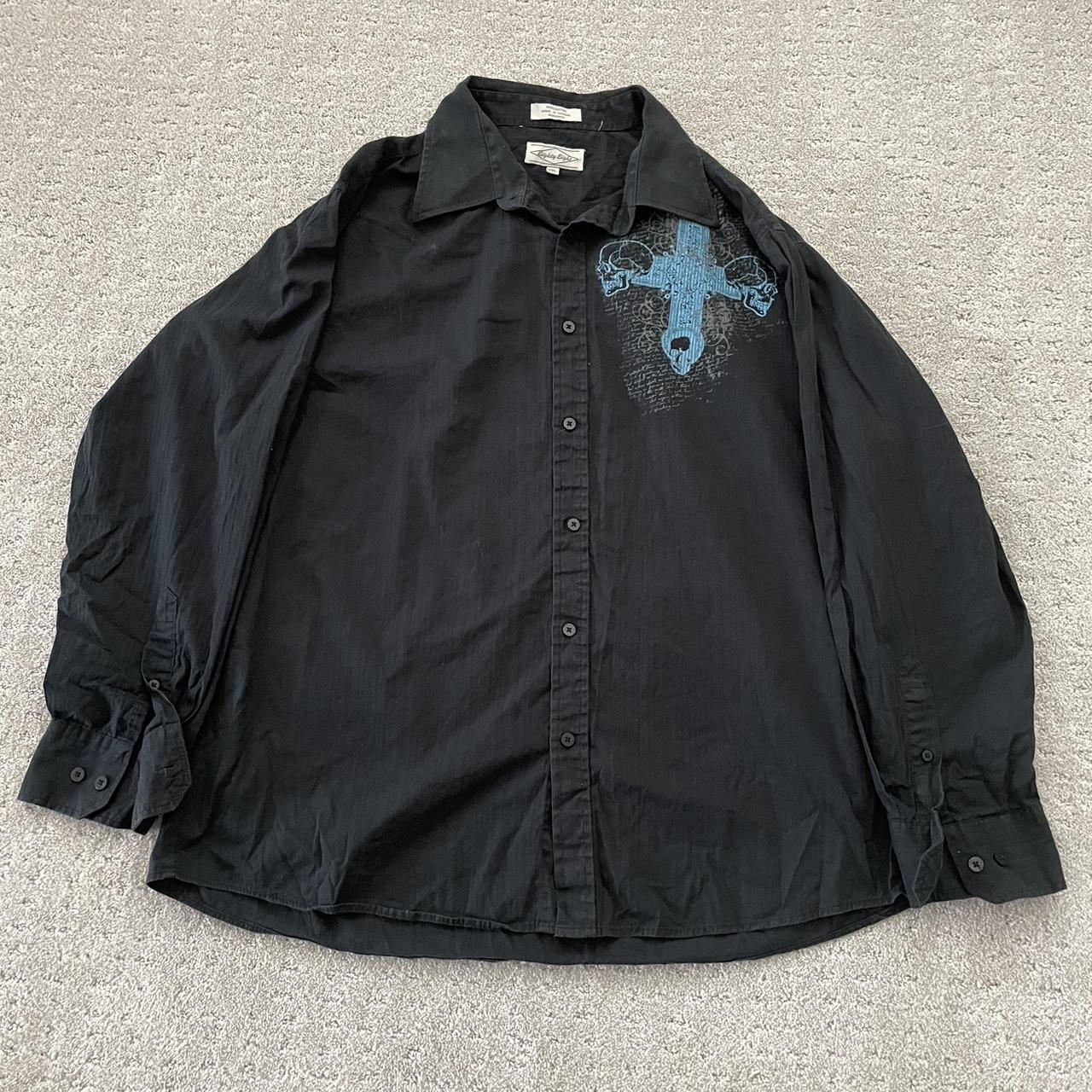 AFFLICTION BUTTON UP SIZE XXL brand is eighty... - Depop