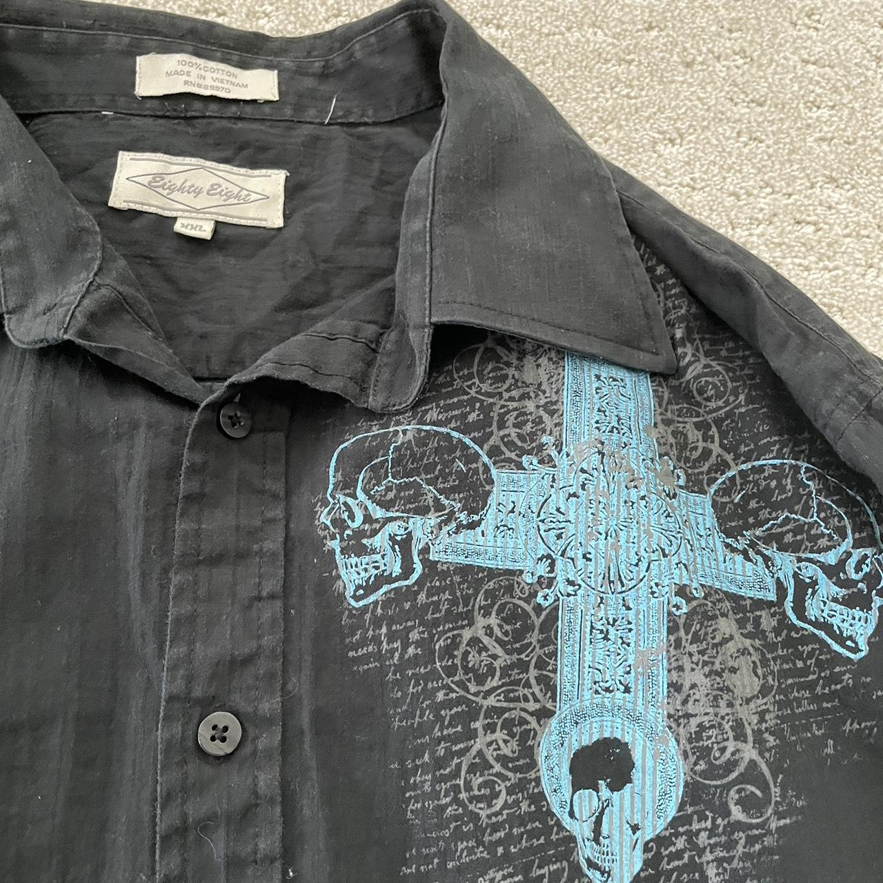 AFFLICTION BUTTON UP SIZE XXL brand is eighty... - Depop