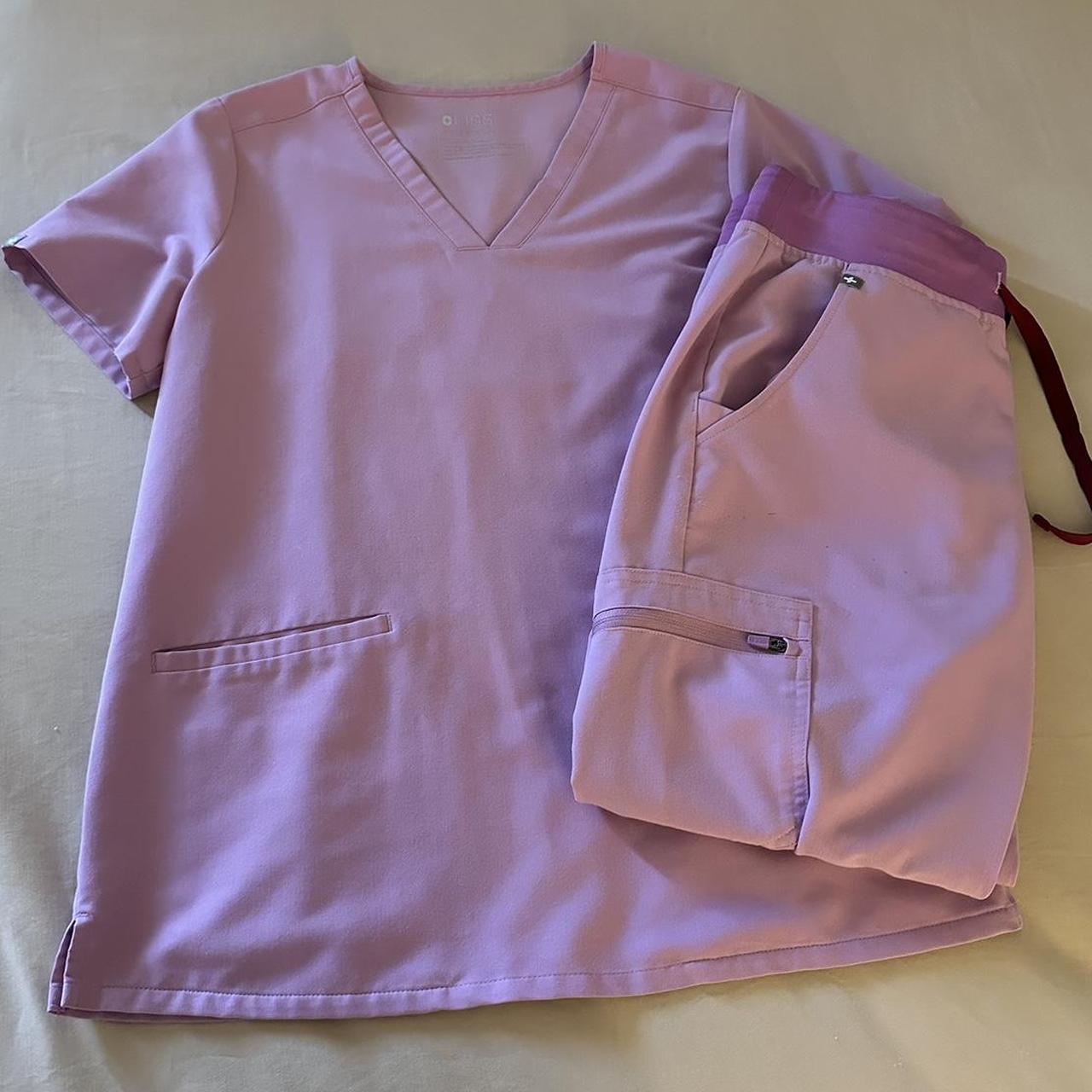 FIGS lilac scrub set - top is small, bottoms are... - Depop