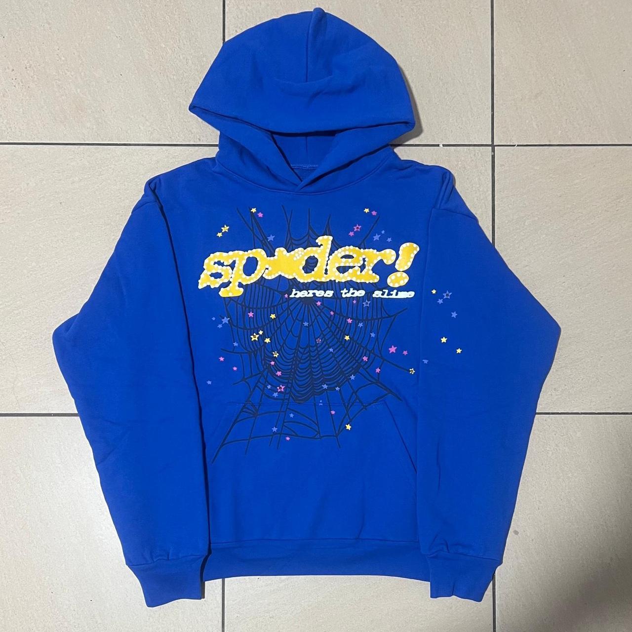Sp5der TC Blue Hoodie | Depop