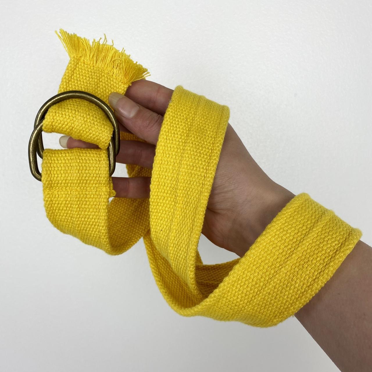 ⭐️ retro adjustable d ring canvas belt. Bright yellow... - Depop