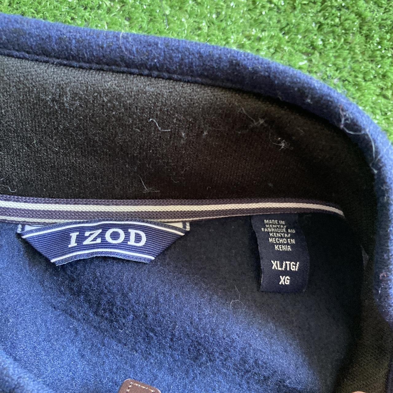 Izod blue and white zip up vest #jacket | Depop