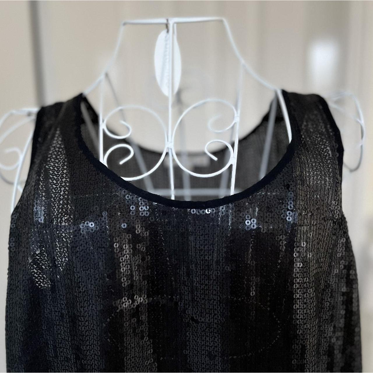 Black Gold Hawk long sequin sheer top that has a... - Depop