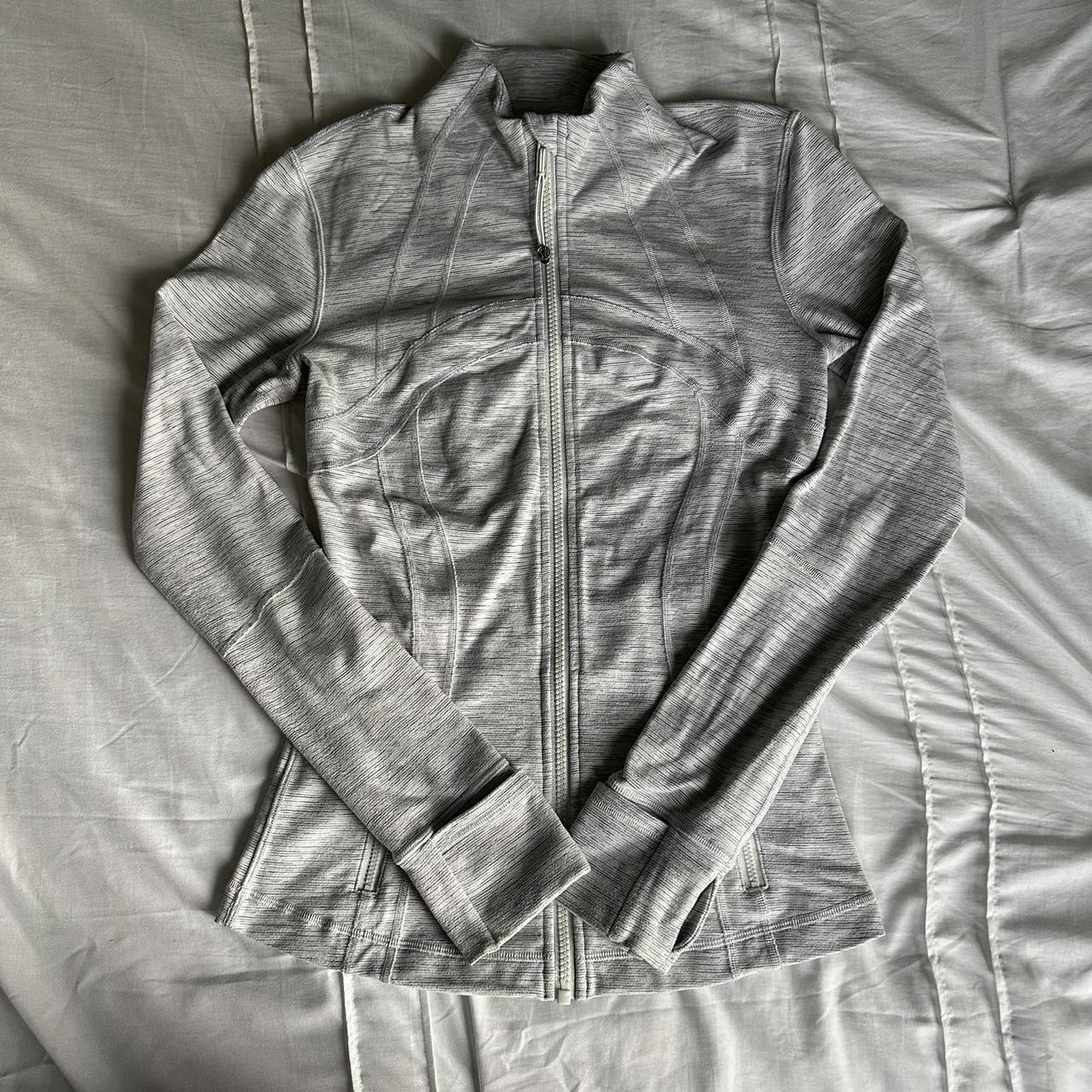 lululemon grey define jacket gently used, minor... - Depop