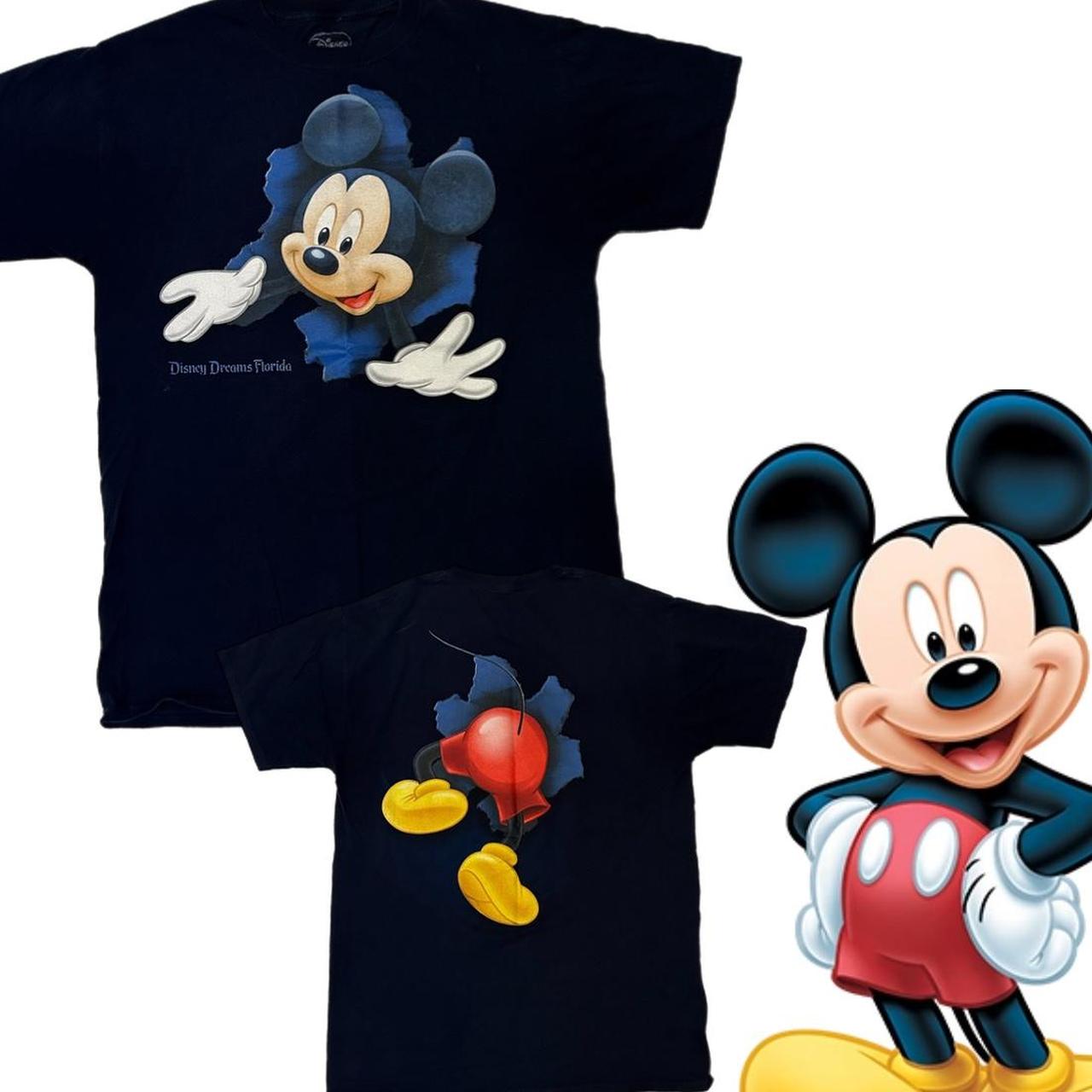 Navy blue Disney world retro Mickey Mouse tee Good... - Depop
