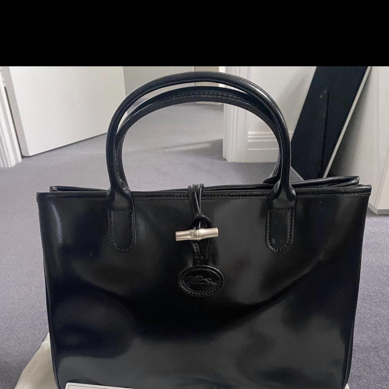 Vintage Longchamp Black Leather Similar bag retails... - Depop