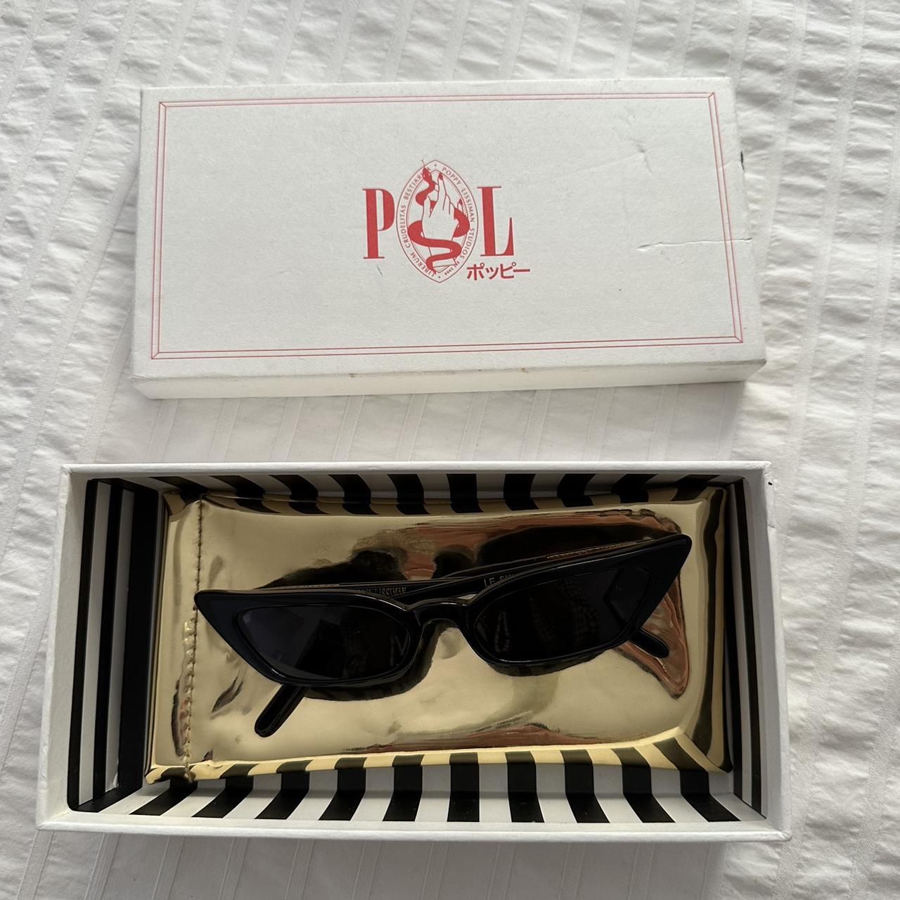 Poppy Lissiman cat eye black sunglasses - Depop