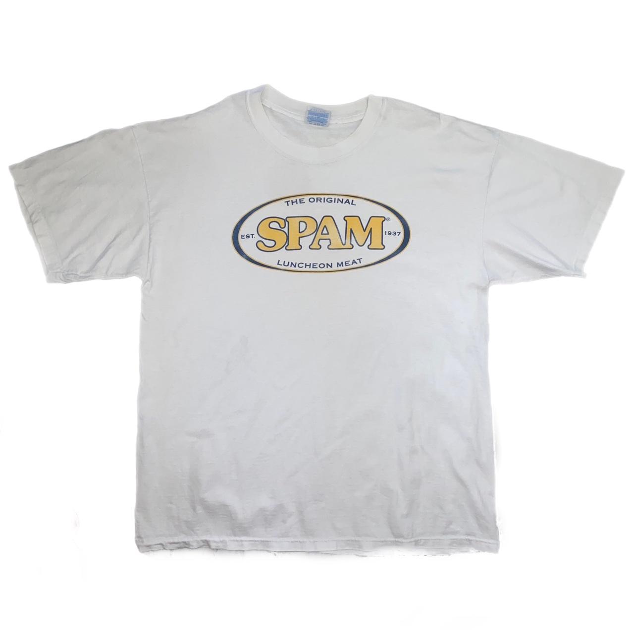 Vintage 90s Spam Shirt White shirt Food shirt Size... - Depop
