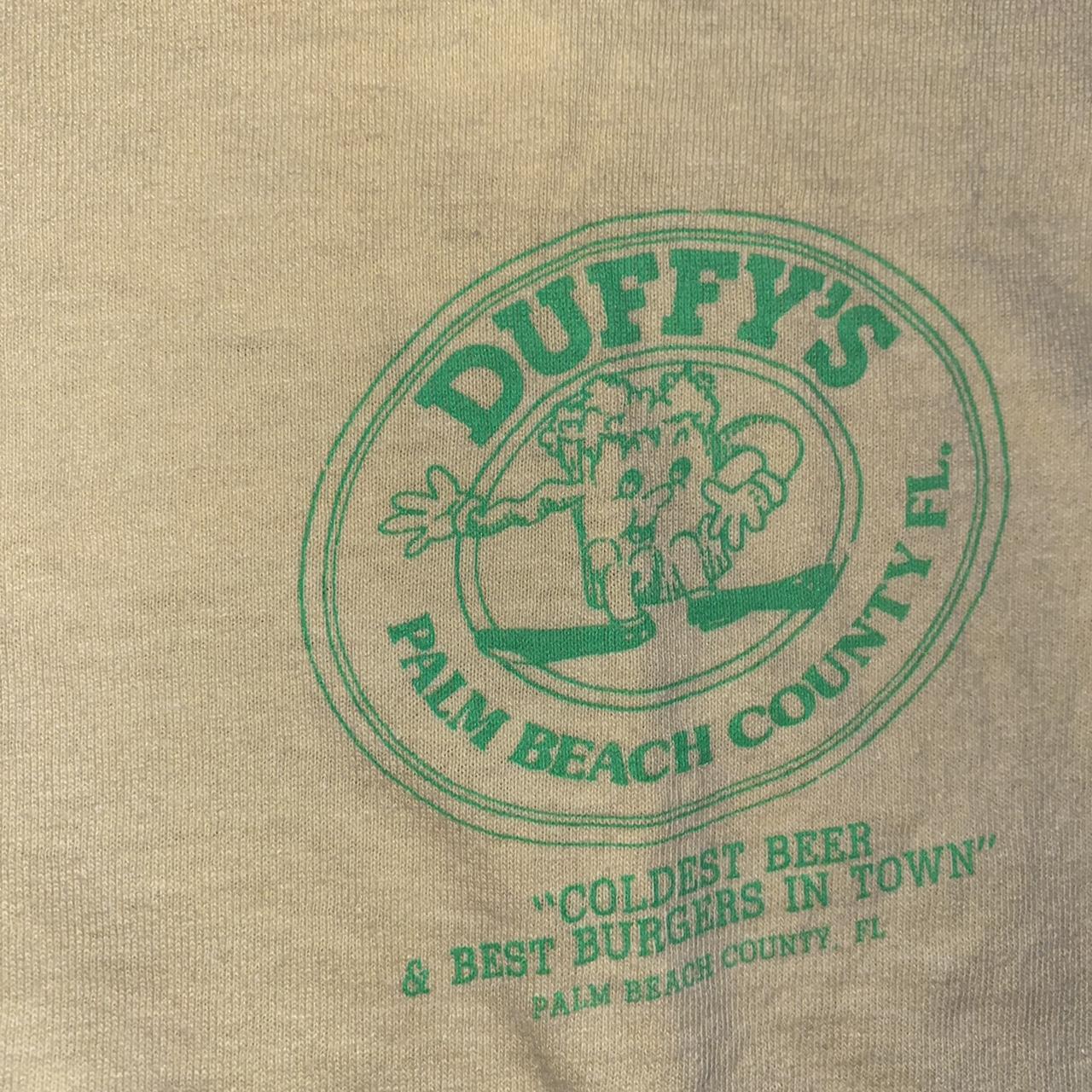 Vintage 80s duffys coldest beer graphic shirt Yellow... - Depop