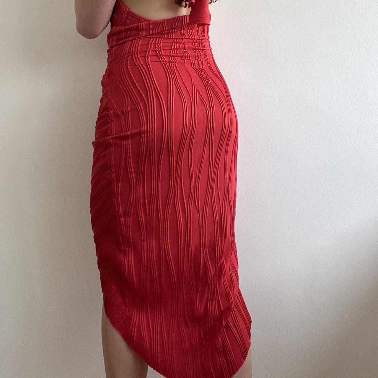 ASOS red ribbed halterneck maxi dress - Depop