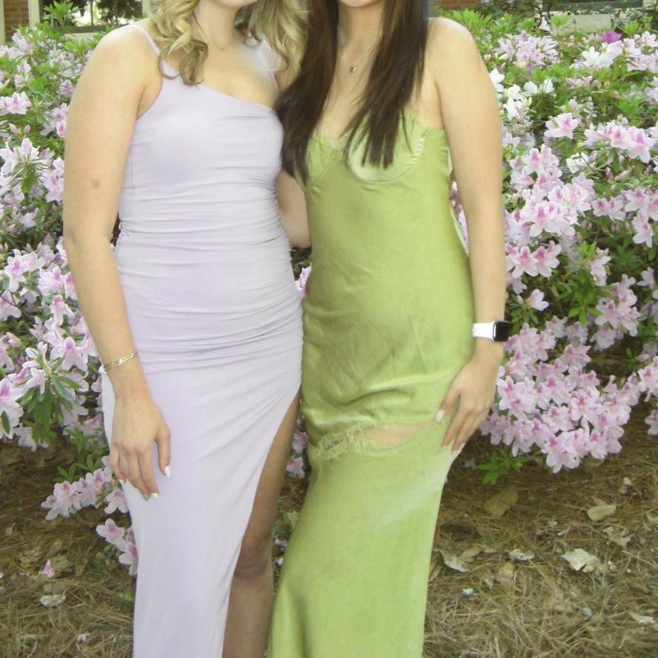 Hello Molly Go Lights Maxi Dress Green Satin Maxi... | Depop