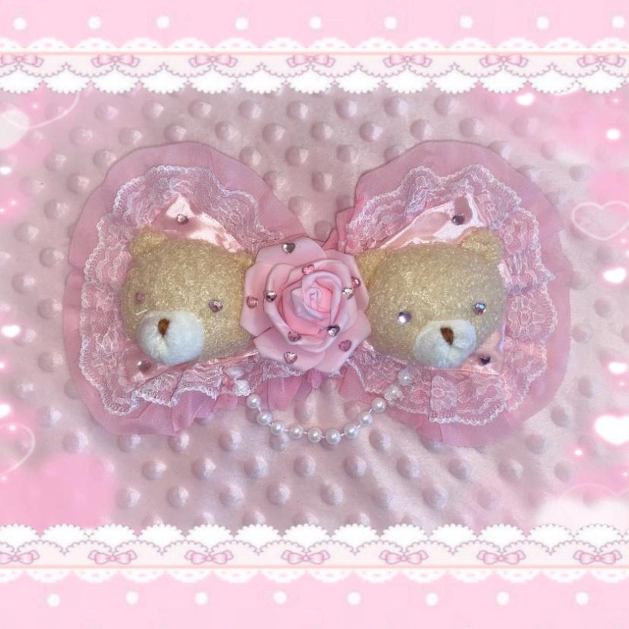 DIY Hime Gyaru Rose Bear handmade bow Brand new... - Depop