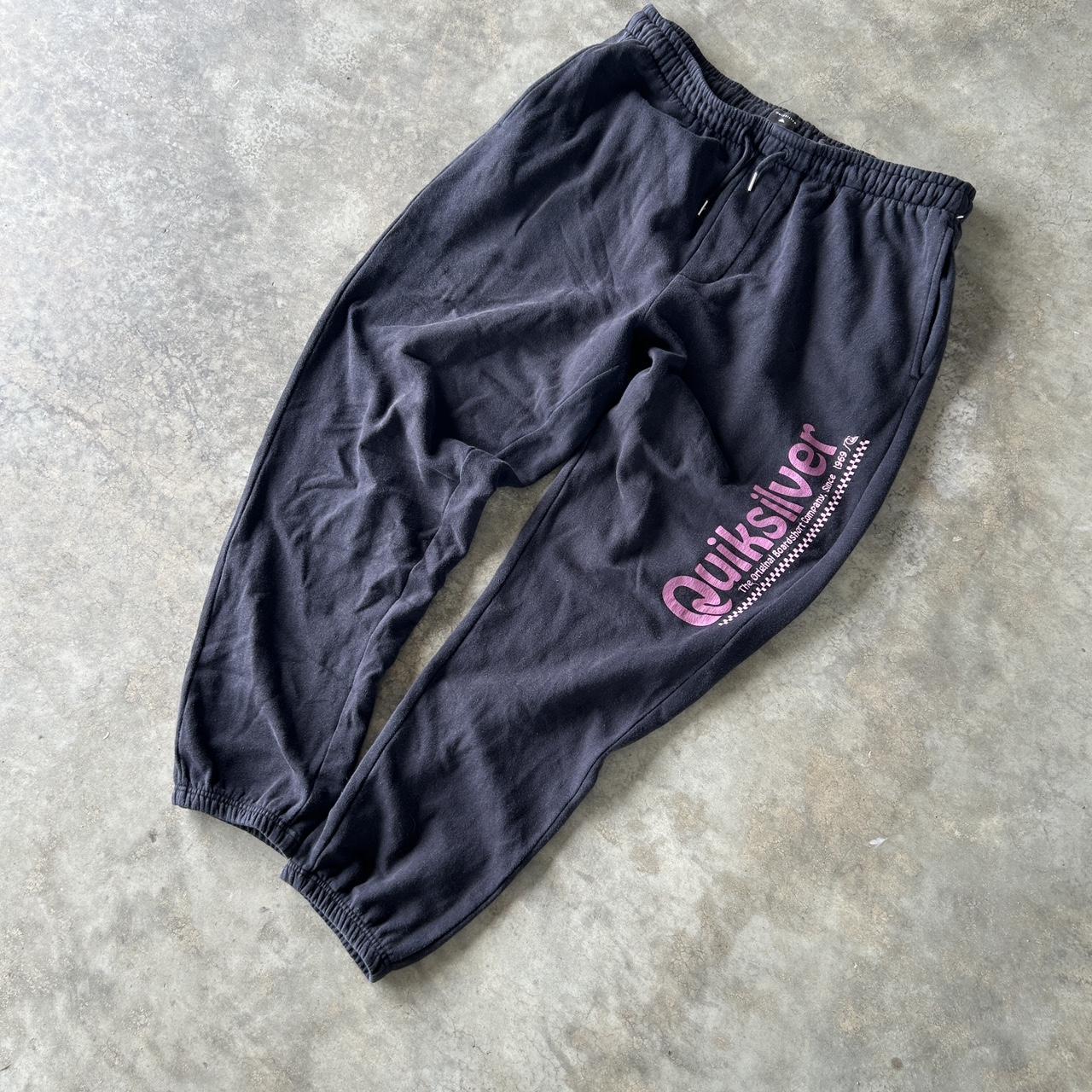 Sick Baggy Quiksilver Dark Grey Sweatpants Sick... - Depop