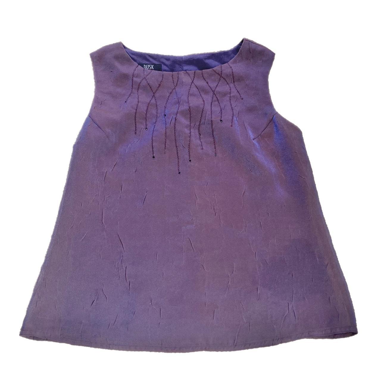 Vintage DUSK shimmery evening sleeveless Top Blouse... - Depop