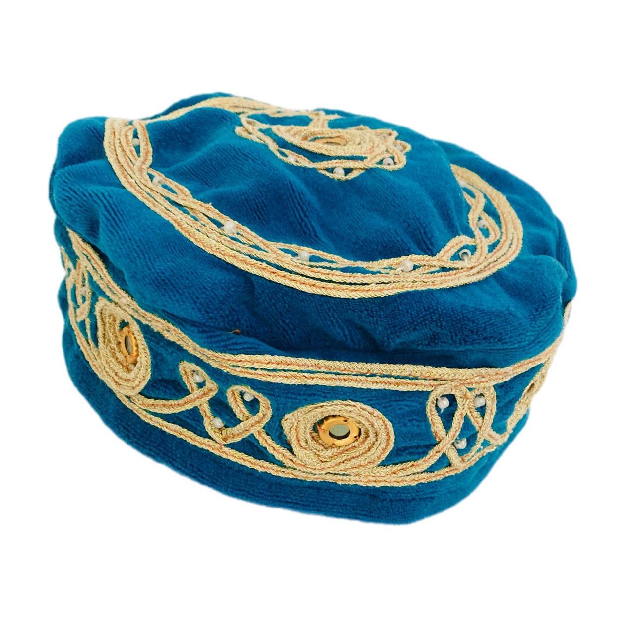Authentic Folkloric Turkish Fes Fez Hat Turquoise... - Depop