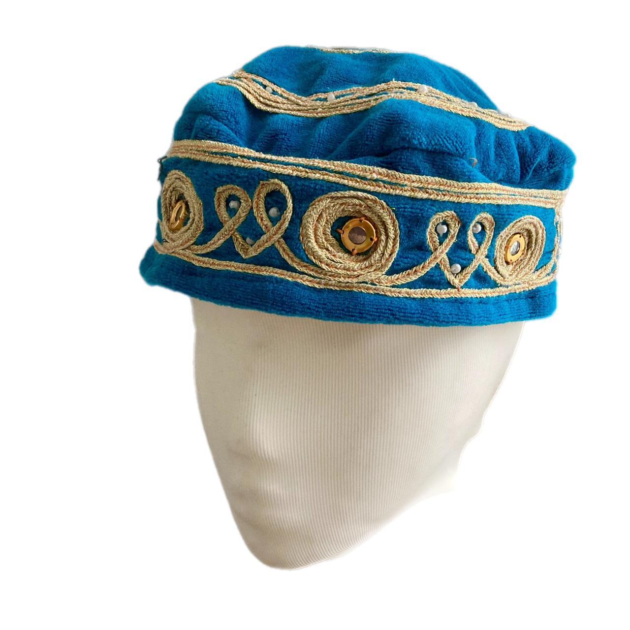 Authentic Folkloric Turkish Fes Fez Hat Turquoise... - Depop