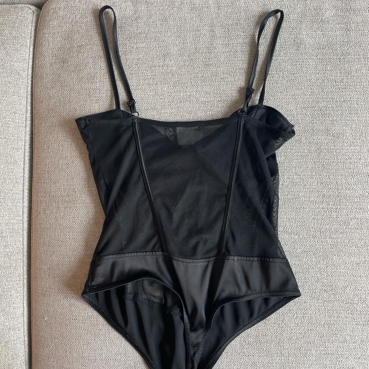 ASOS Design satin mesh corset bodysuit - Depop