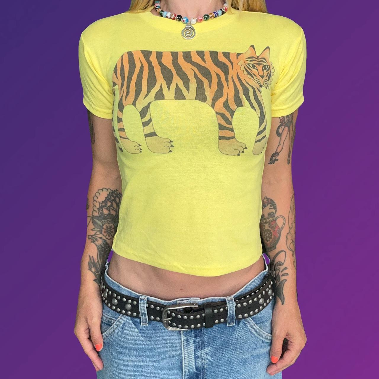 🐅💛Yellow Tiger Top💛🐅 - My brother’s original hand... | Depop