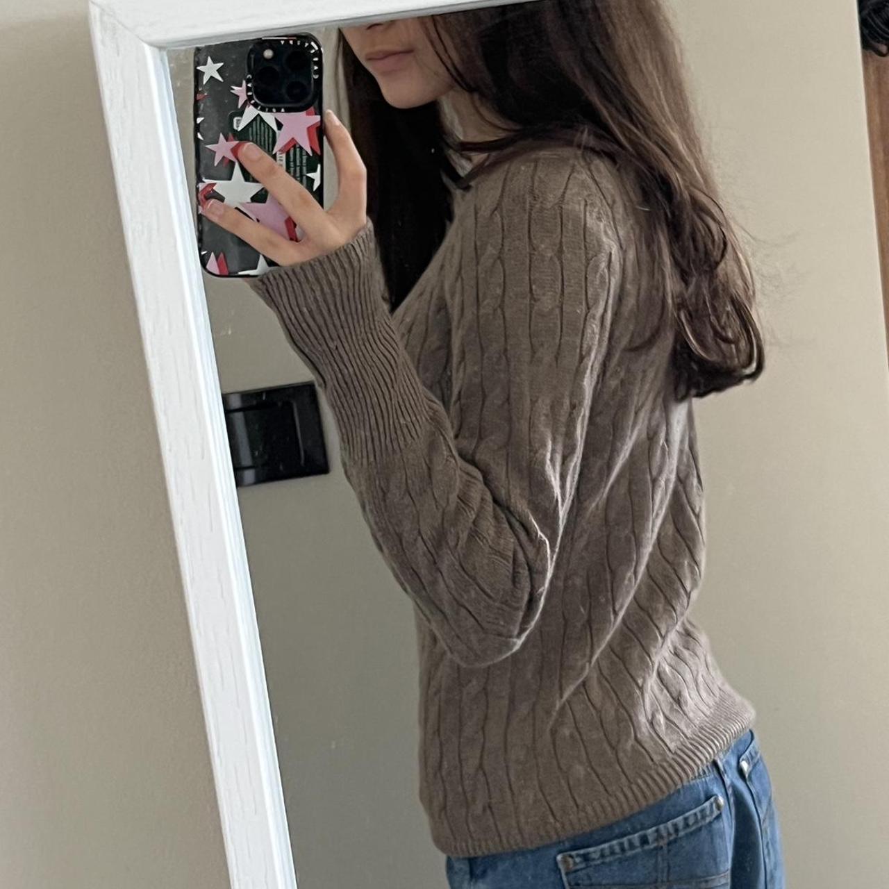 super cute brown cableknit jumper. worn once - Depop