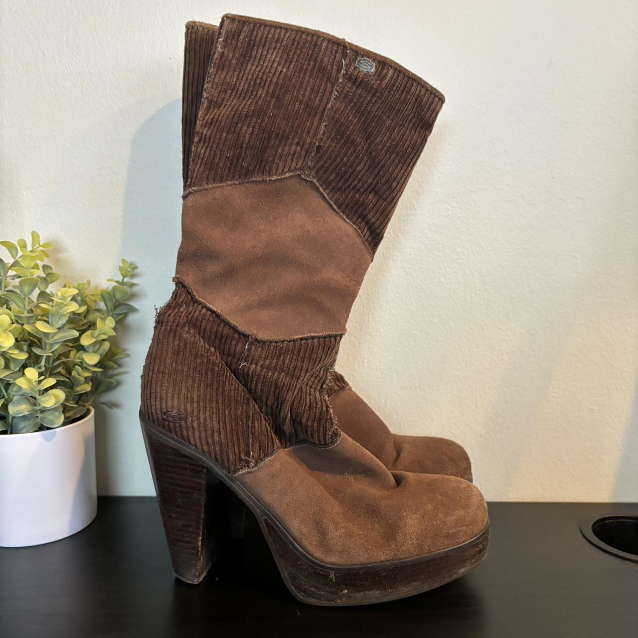 Skechers vintage patchwork women’s boots size 8 Some... - Depop