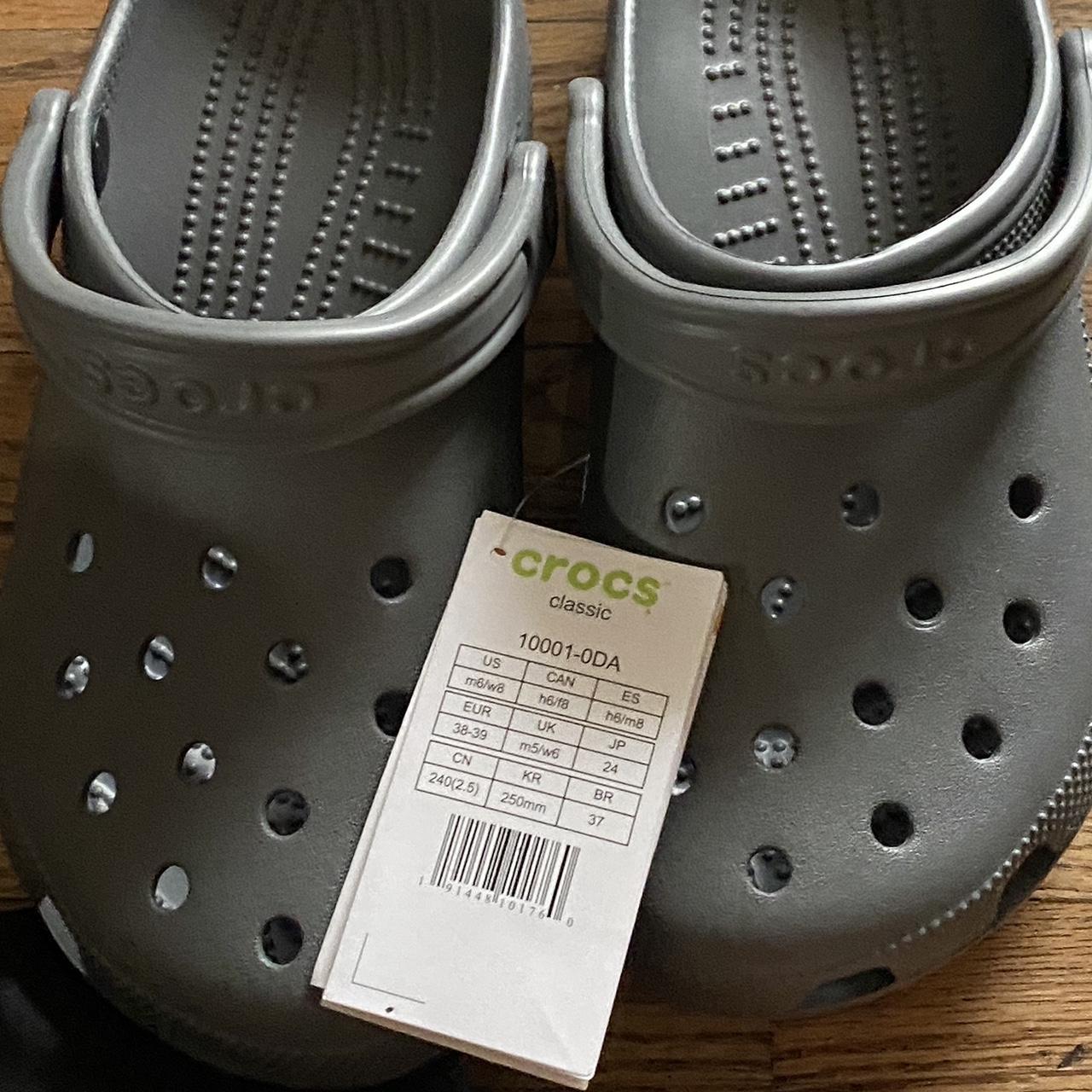 grey classic croc clogs ️DEPOP PAYMENTS ONLY ️ size... - Depop