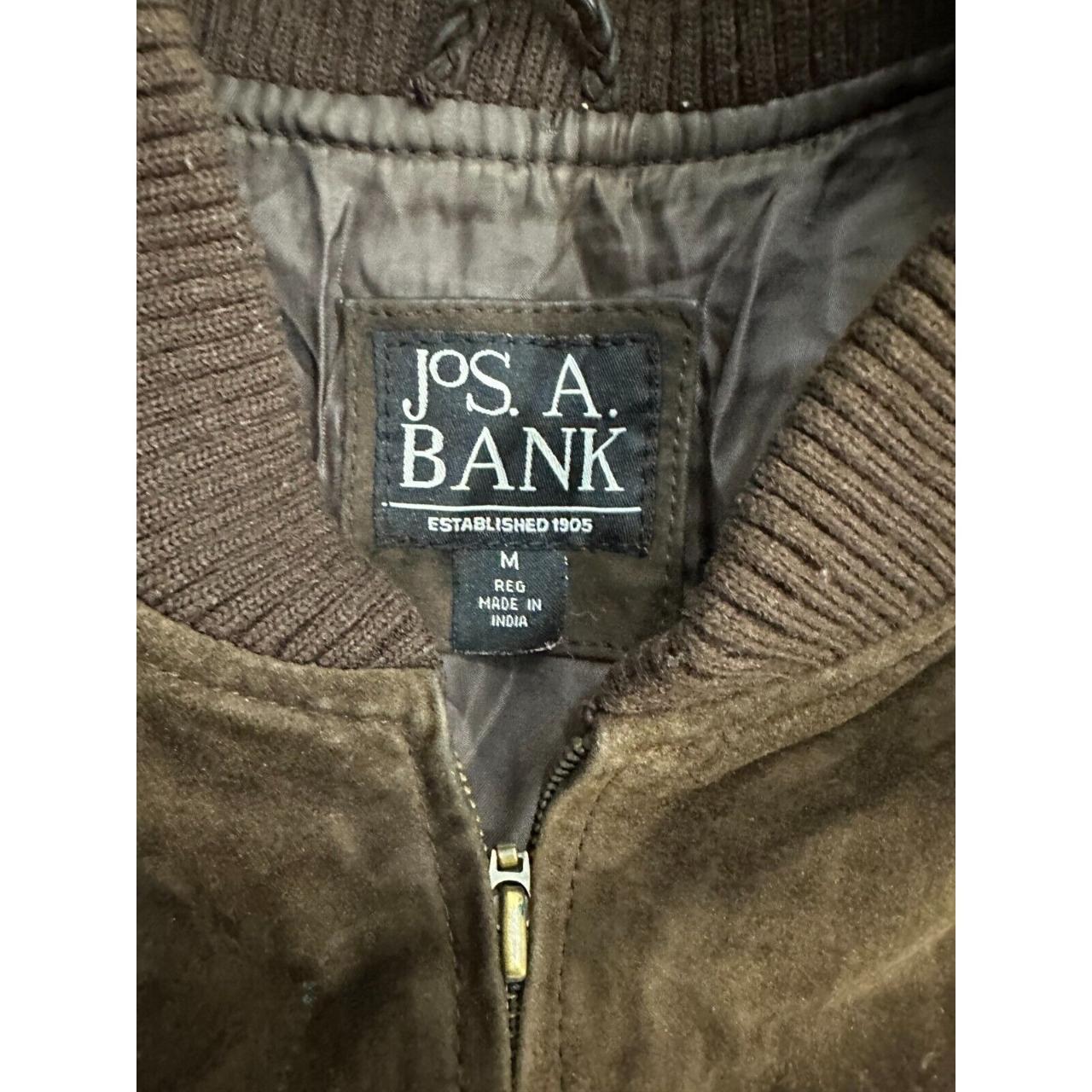 Jos A. Bank soft Suede bomber Jacket Size M dark brown - Depop