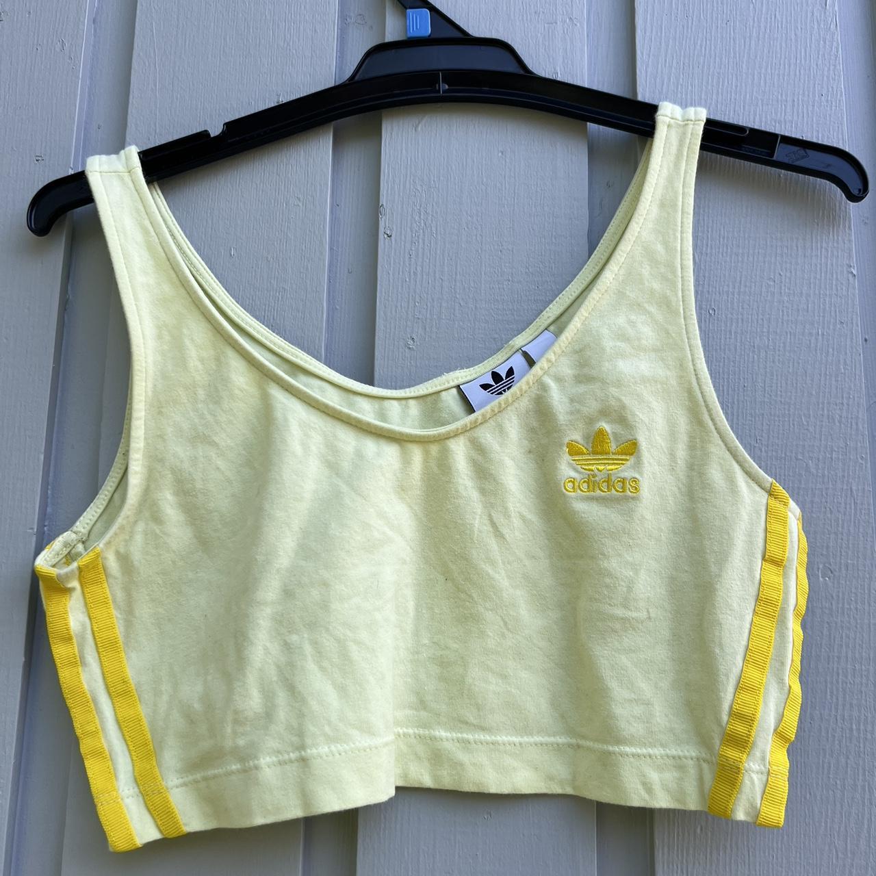 ADIDAS CROP TOP Yellow fluoro top. Rarely been... - Depop