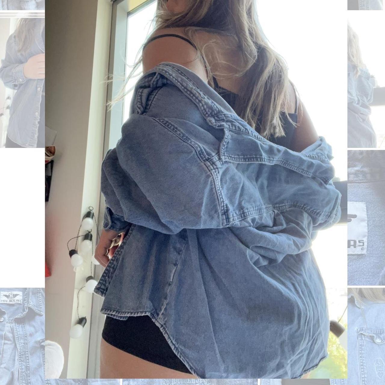 Oversized DOCKERS Denim blue flannel The detailing... - Depop