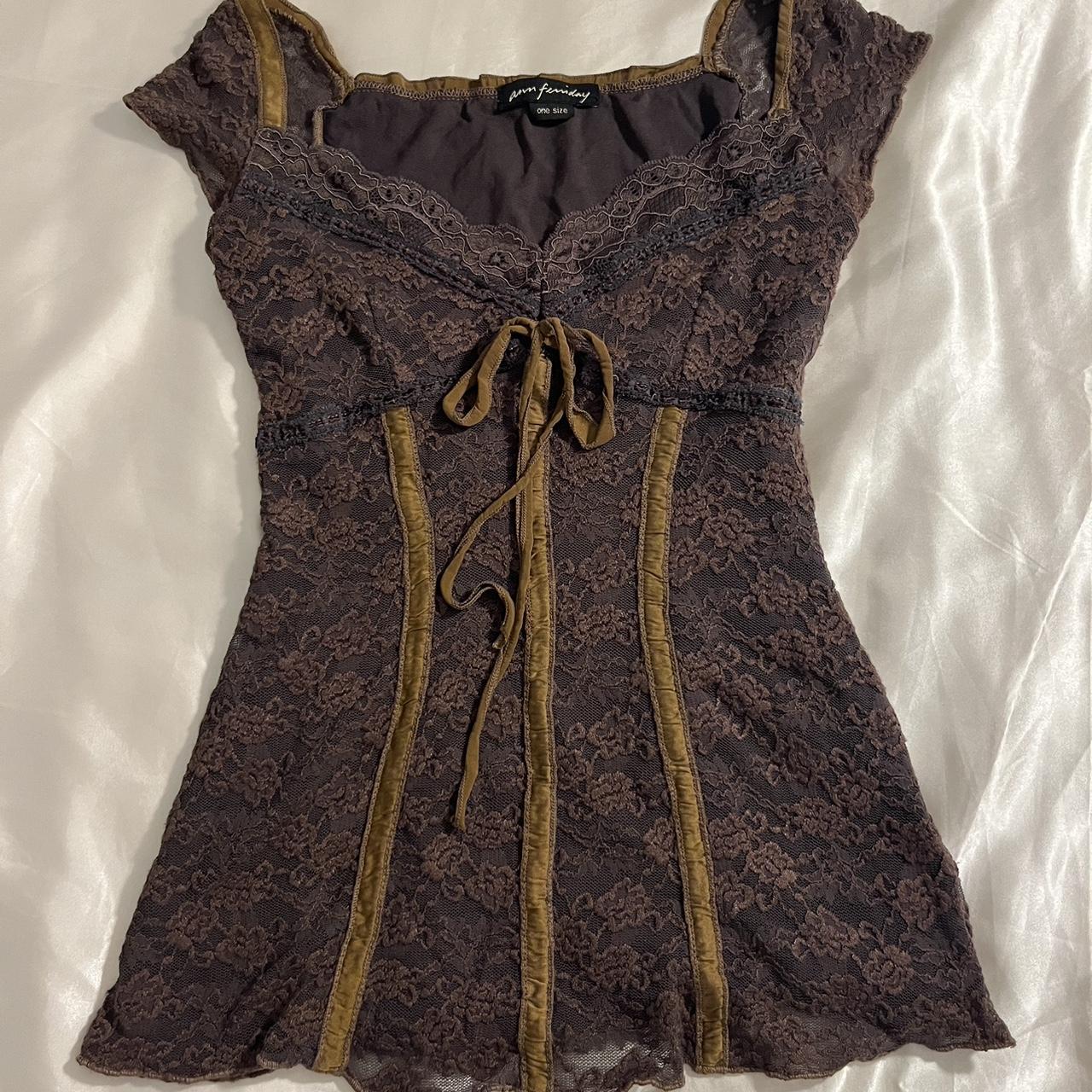 Ann Ferriday lace milkmaid top🖤 Best fits: extra... - Depop