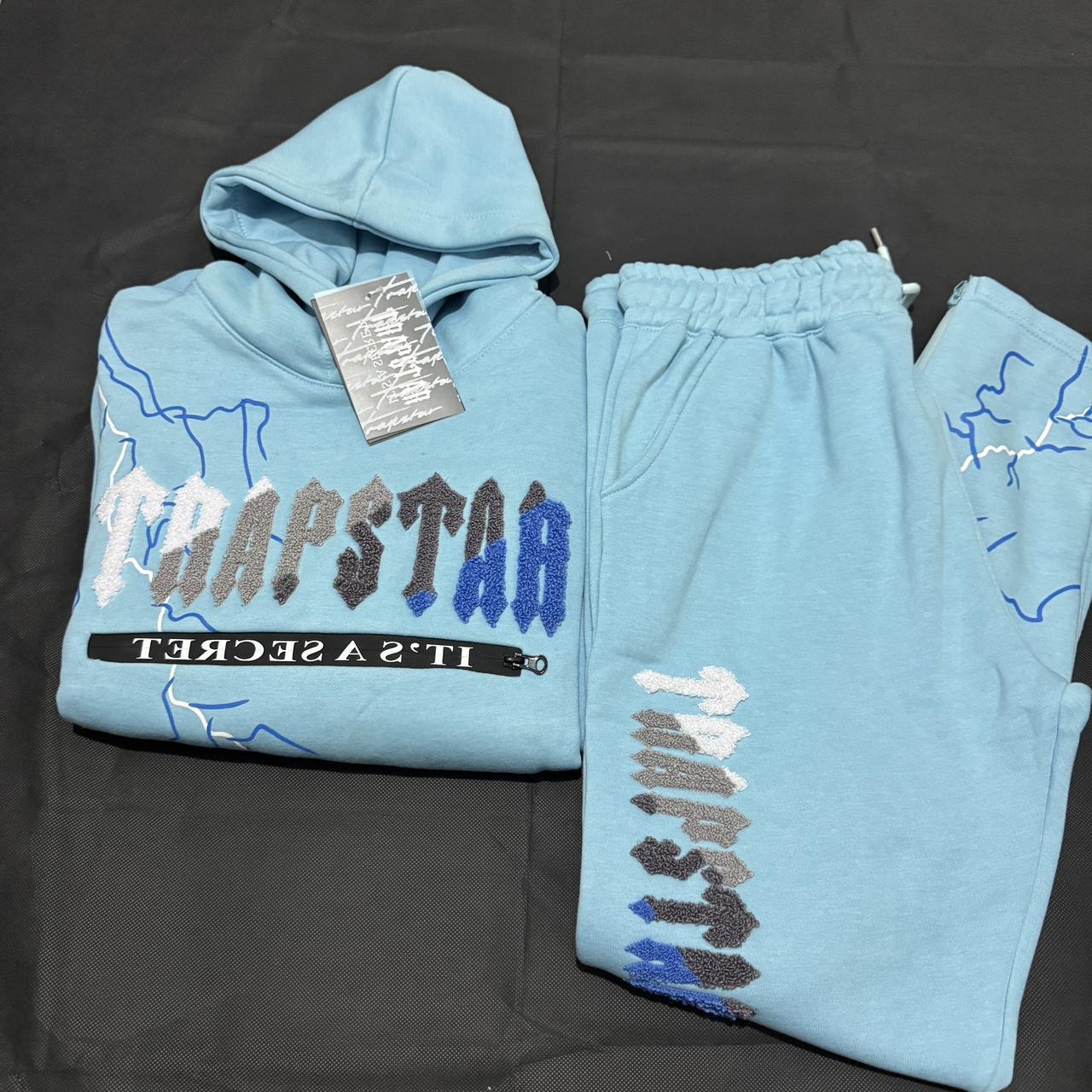 Trapstar Sky blue and grey tracksuit #tracksuit | Depop